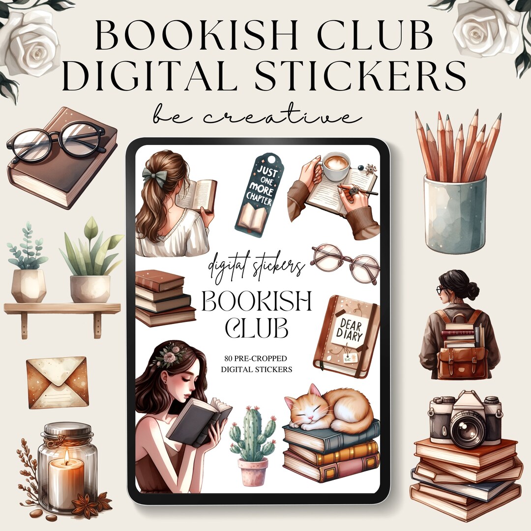 Bookish Digital Planner Stickers | Digital Sticker Book | Goodnotes ...