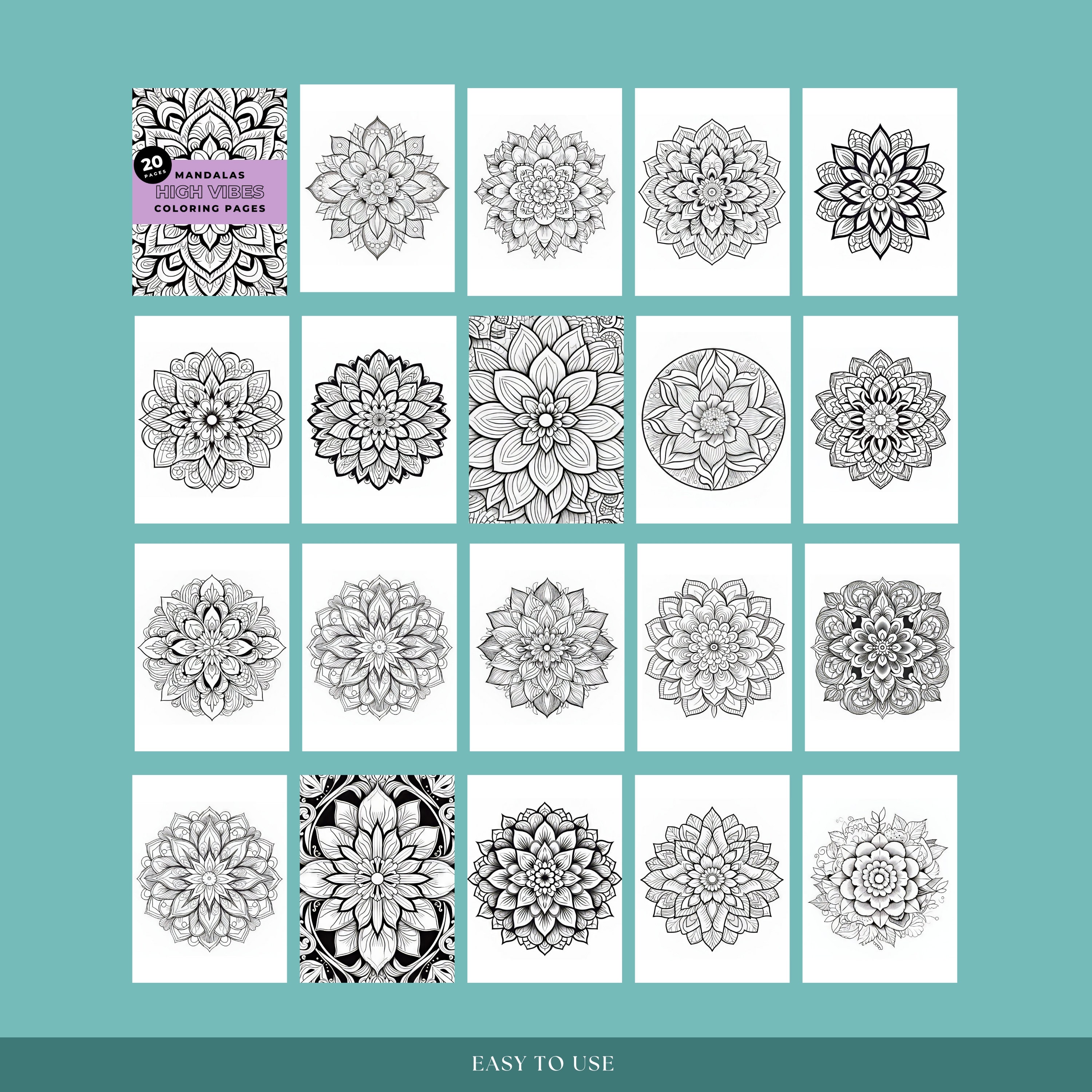 Mandala Coloring Pages Mantra Art Pages Stress Release - Etsy
