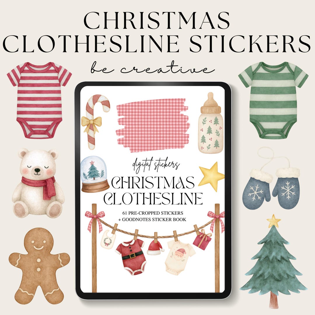 Christmas Baby Clothes Digital Sticker Book - Etsy