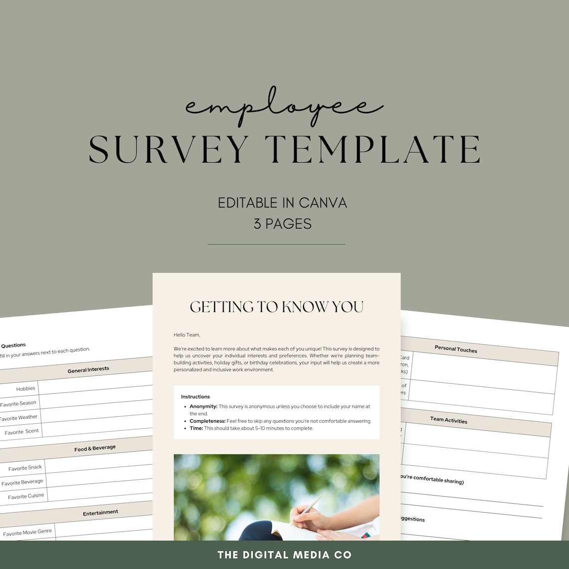 Employee Survey Template Printable Staff Questionnaire - Etsy