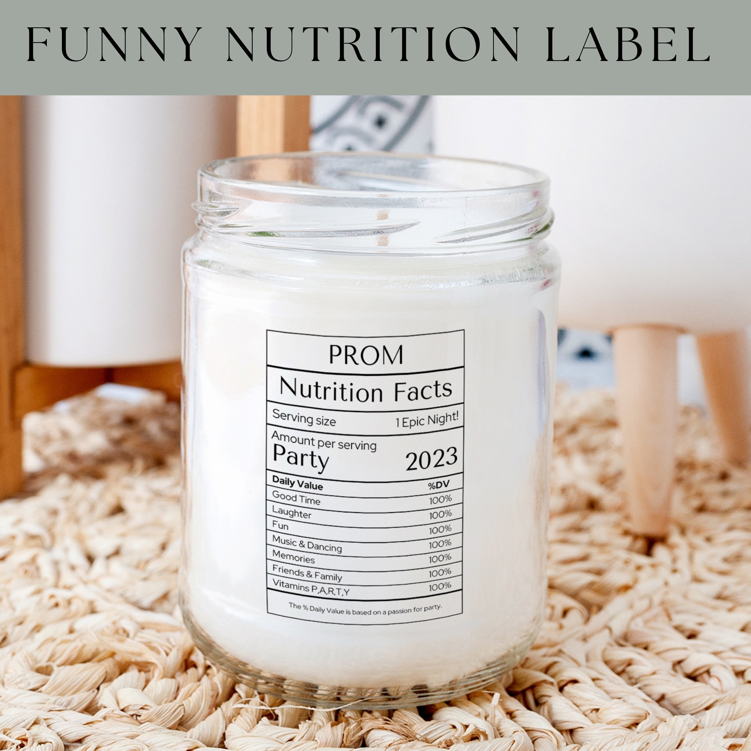 Prom Nutrition Facts Printable DIY Present Canva Templates - Etsy