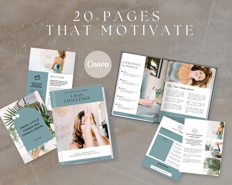 Workbook Template INSTANT DOWNLOAD Canva Template Challenge - Etsy