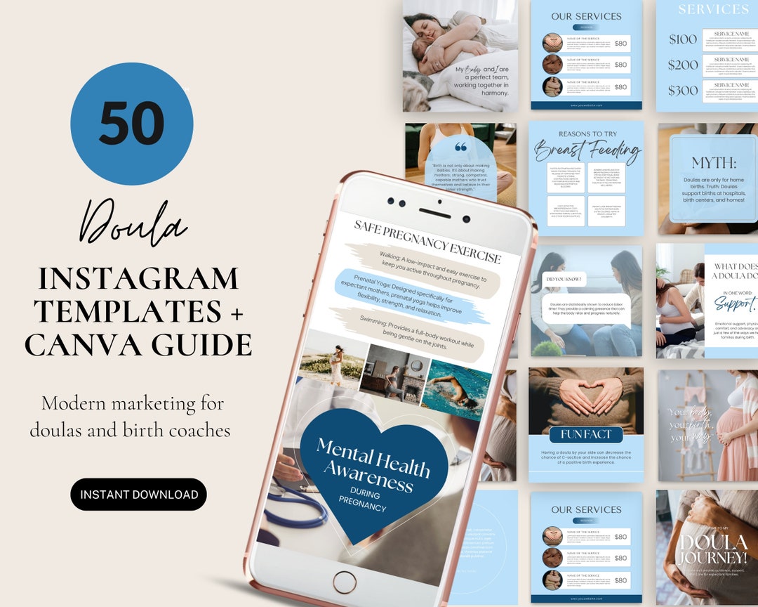Doulas Instagram Templates, Midwives Marketing, Birth Coach Social ...