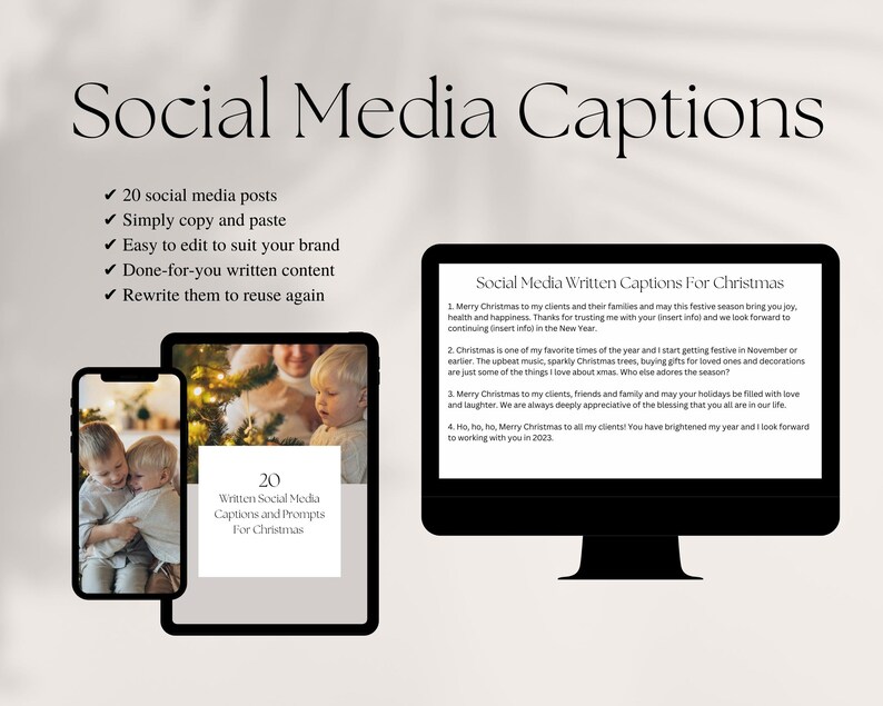 Christmas Captions Christmas Social Media Content Christmas - Etsy