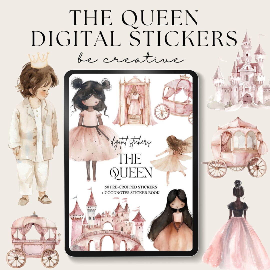 The Queen Digital Planner Stickers, Goodnotes Royalty Stickers ...