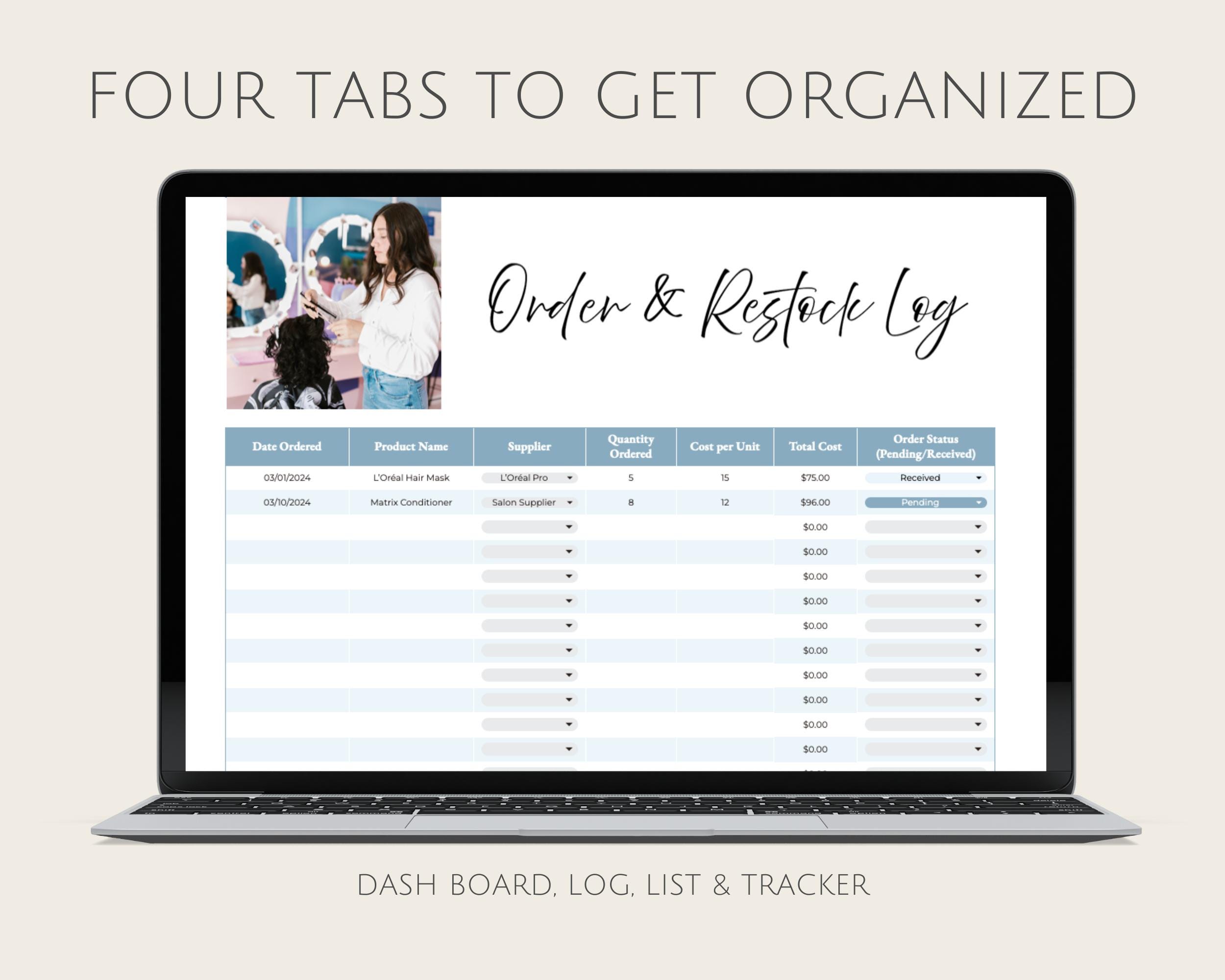 Google Sheet for Hair Salons, Business Bookkeeping Template, Income ...
