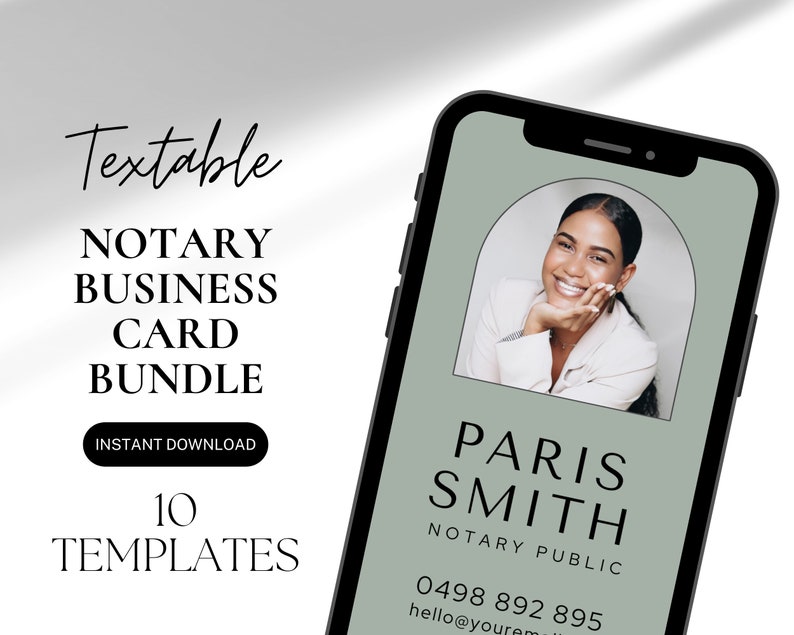 Notary Textable Digital Business Card Bundle, Notary Marketing, Canva ...