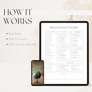 Editable Kids Daily School Checklist, Customizable Routine, Canva ...
