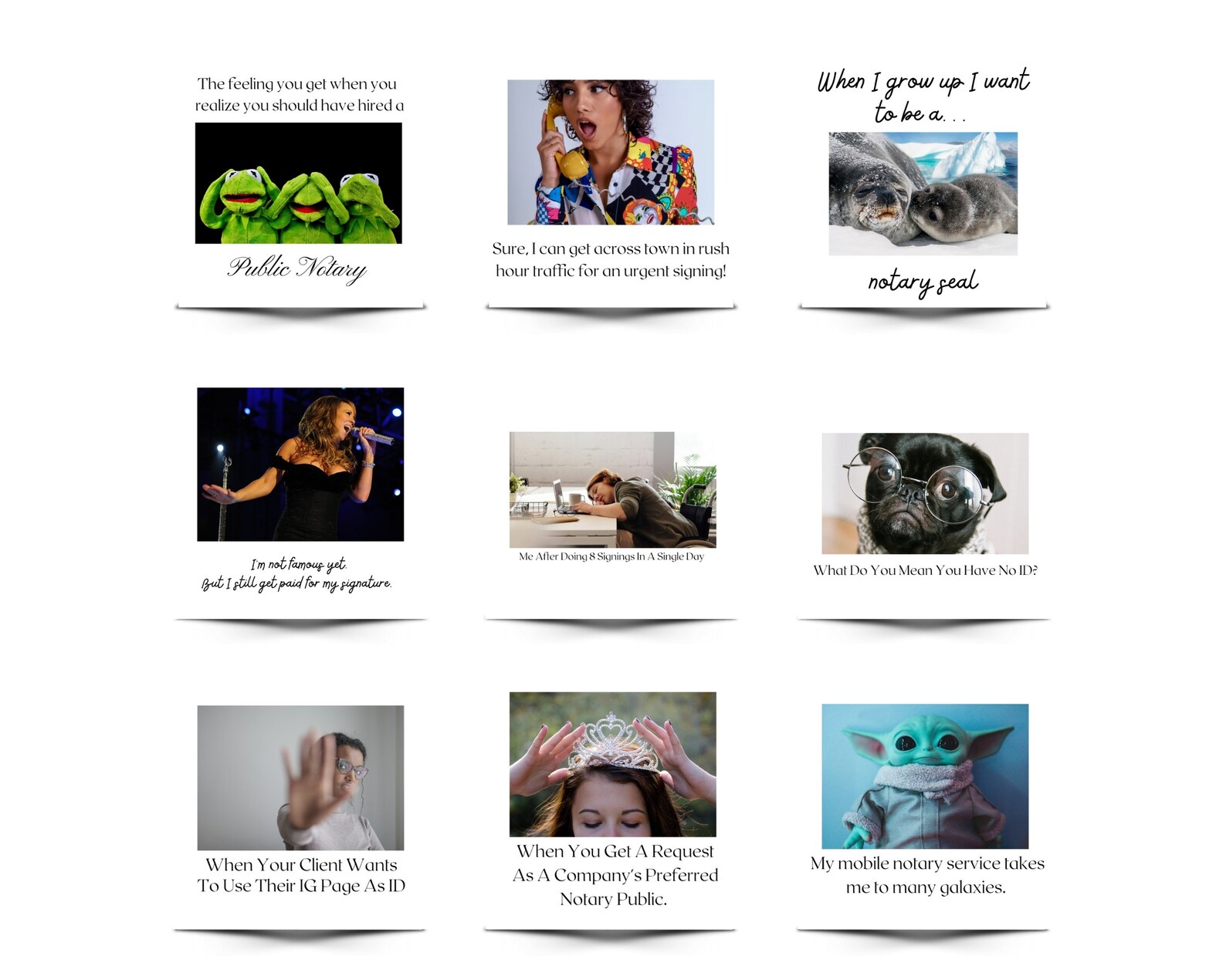 14 Meme Style Notary Instagram Templates Public Notary - Etsy