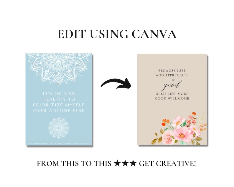 Affirmation Cards Template Canva Affirmation Station - Etsy