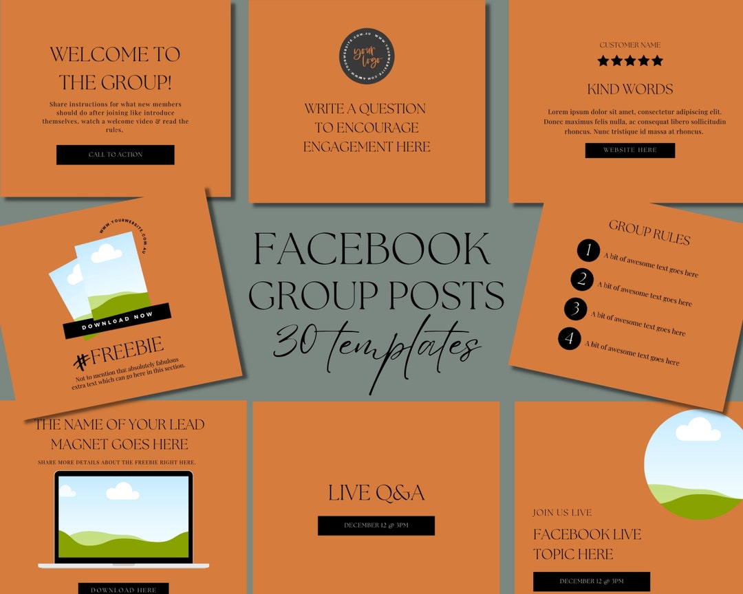 Facebook Group Branding Templates, INSTANT DOWNLOAD Canva Template ...