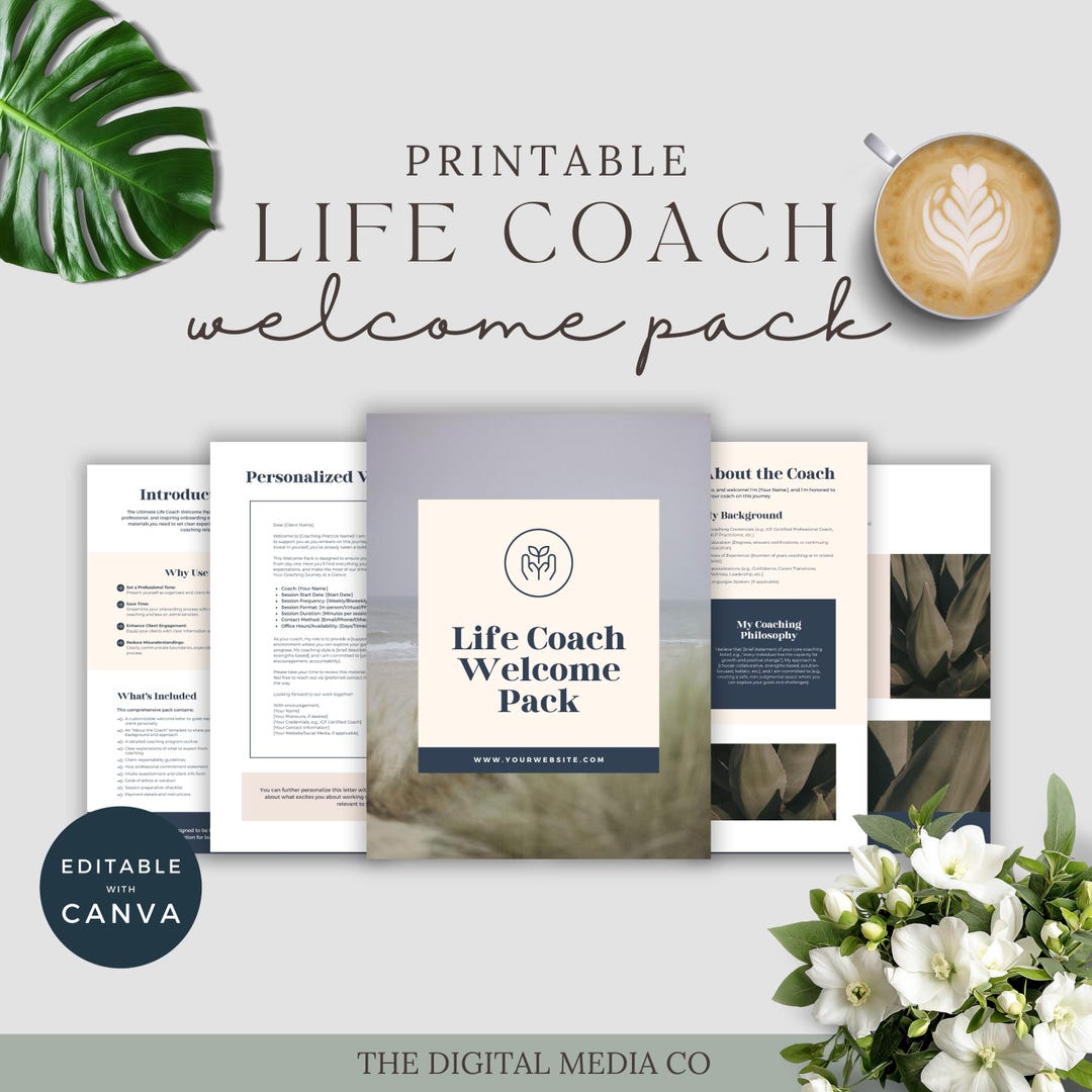 Life Coach Welcome Pack | Motivational Coaching Template | Canva ...