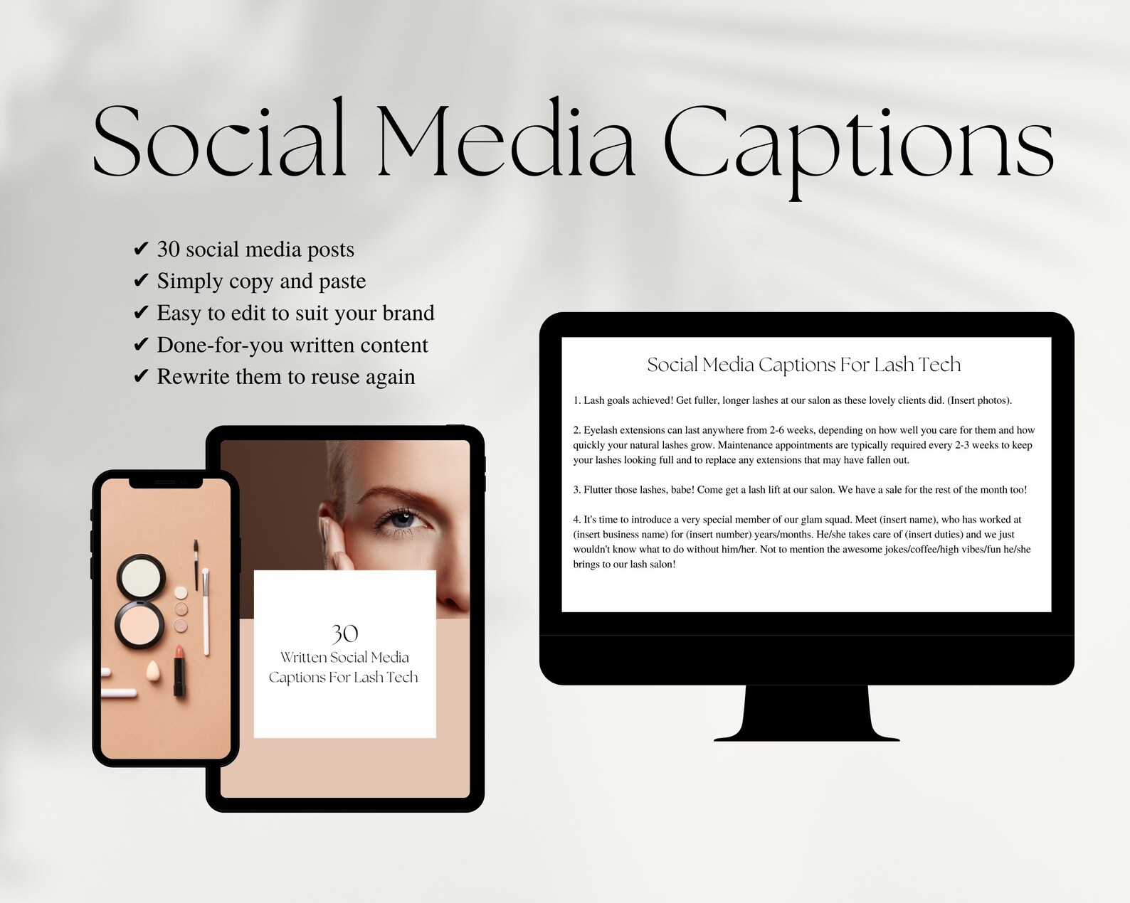 Eyelash Tech Posts, Written Captions for Estheticians, Beauty Posts ...