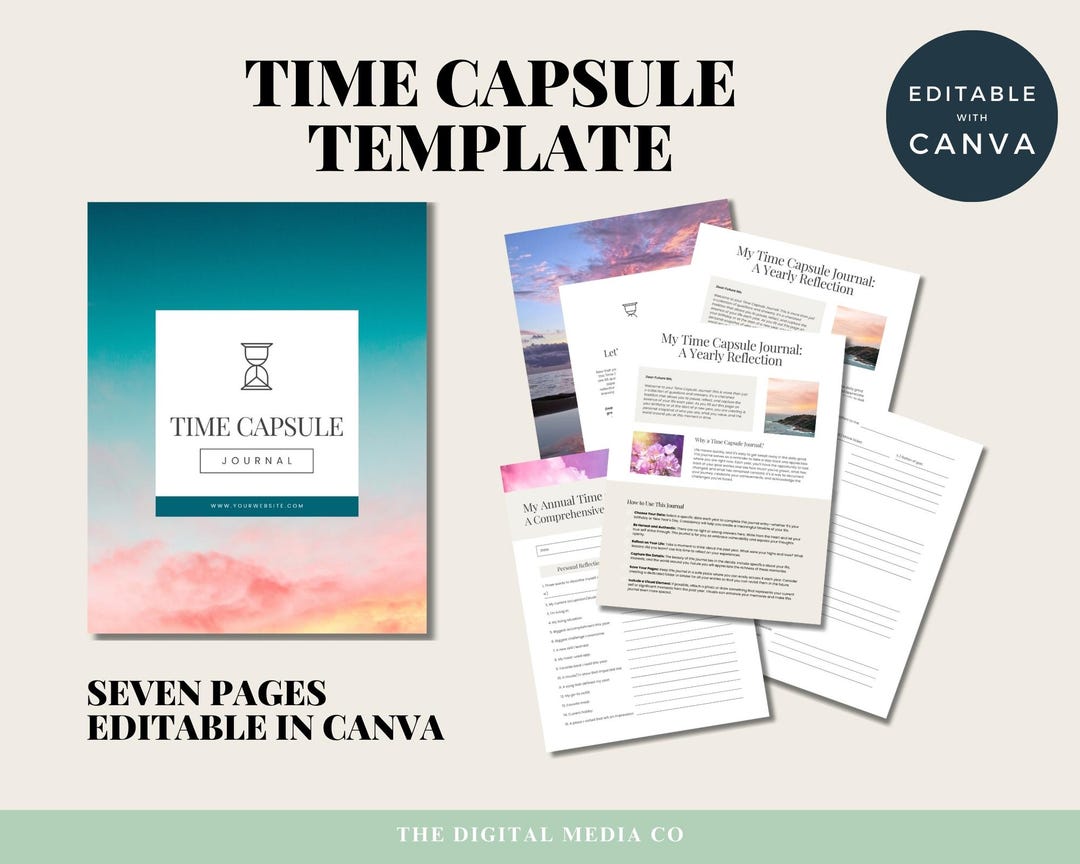 Time Capsule Journal Template, Printable Memory Planner, Keepsake for ...