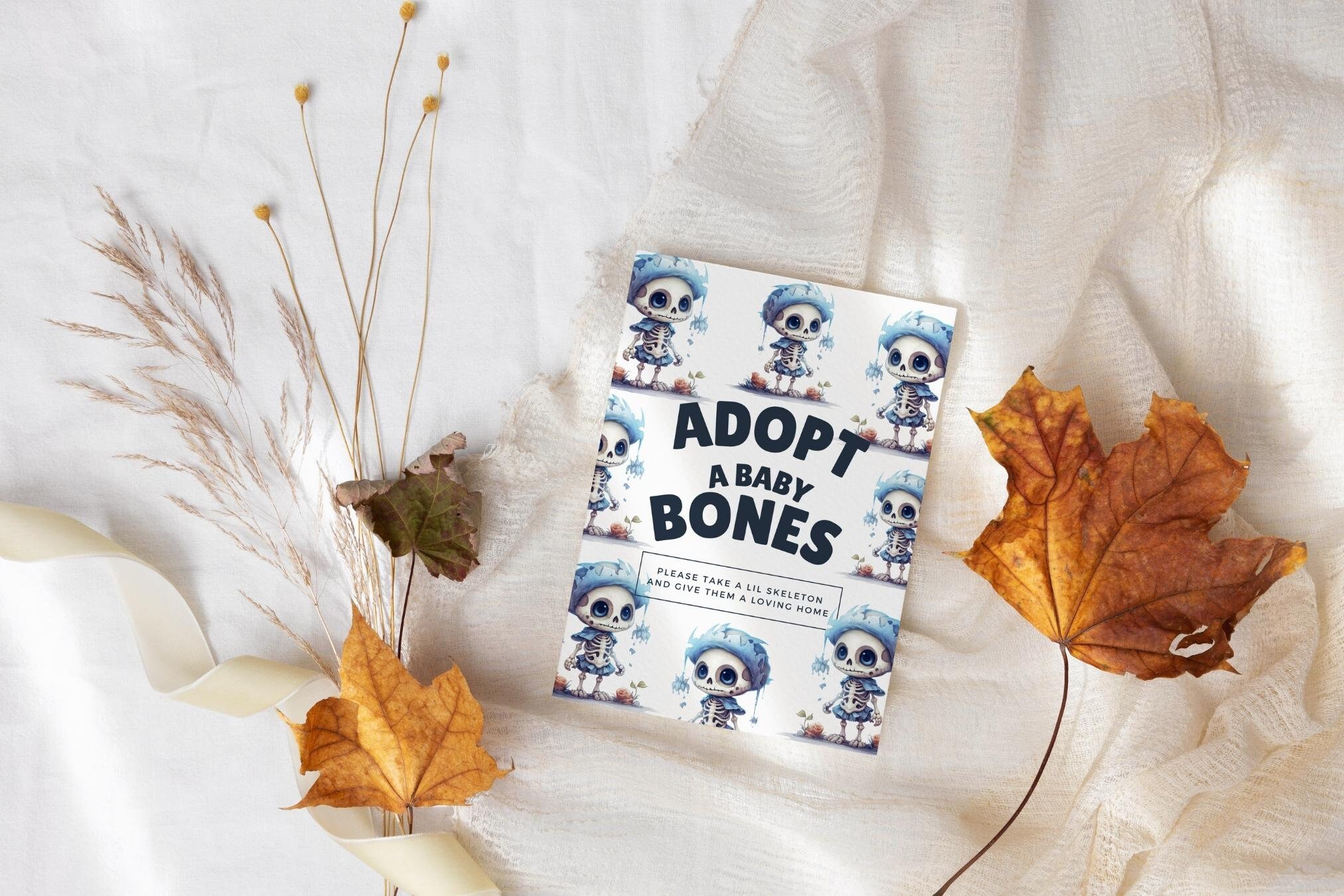 Adopt A Skeleton Sign, Halloween Printable, Halloween Favor, Spooky ...