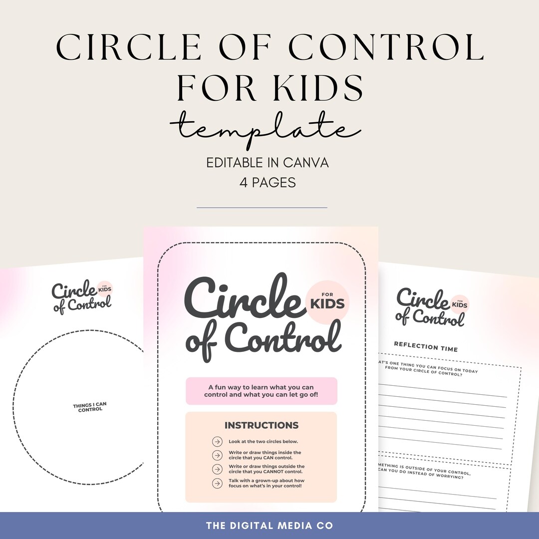 Circle of Control for Kids Template, Emotional Regulation Template, SEL ...