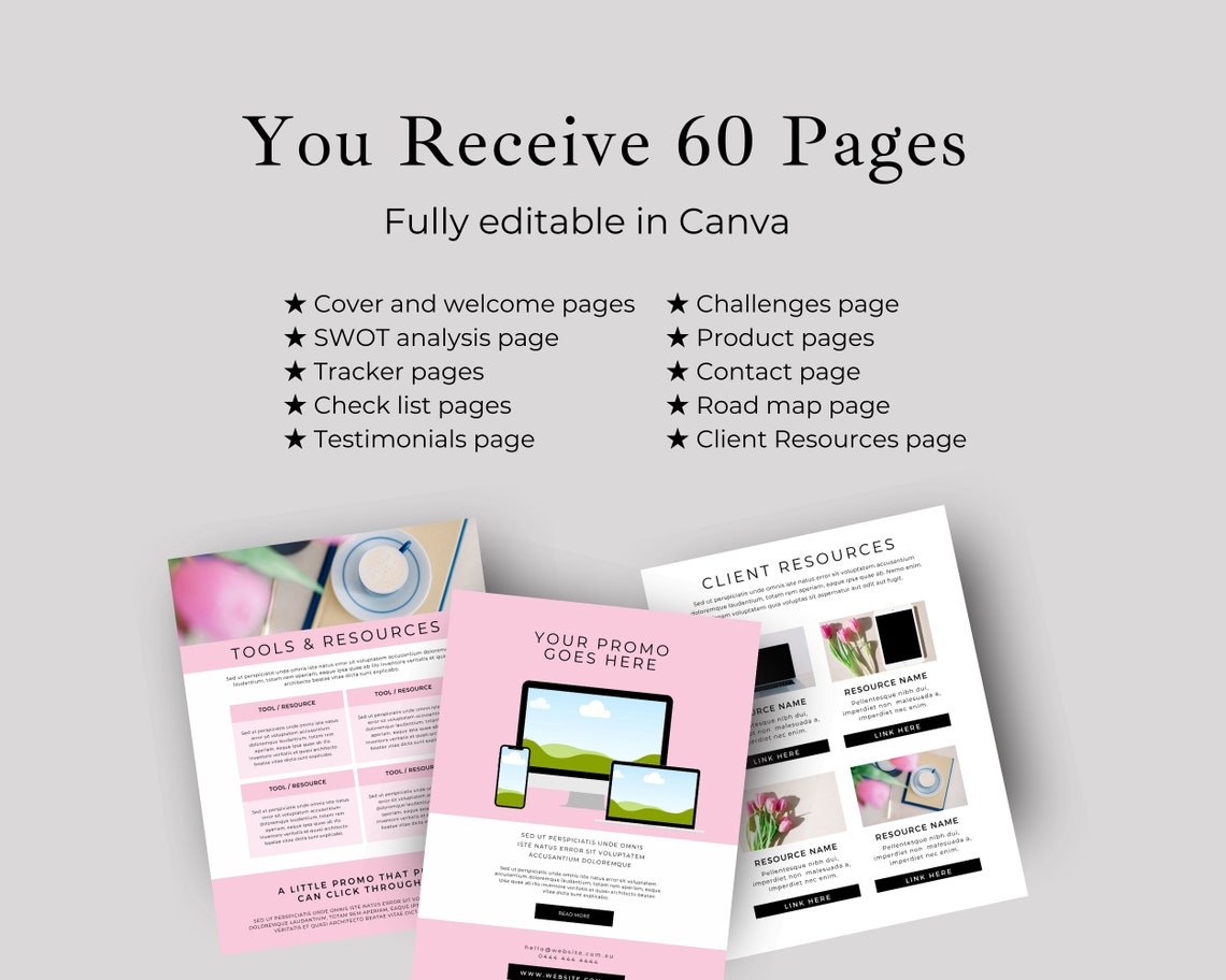 Printable Template Canva Workbook Template Canva Lead Magnet - Etsy