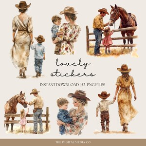 At the Ranch Digital Planner Stickers, Cowboy Digital Sticker ...