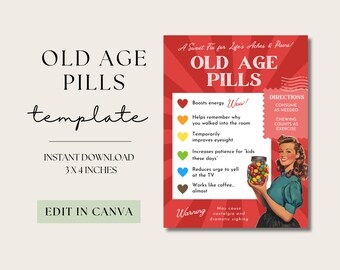 Old Age Pills Printable Gift - Etsy