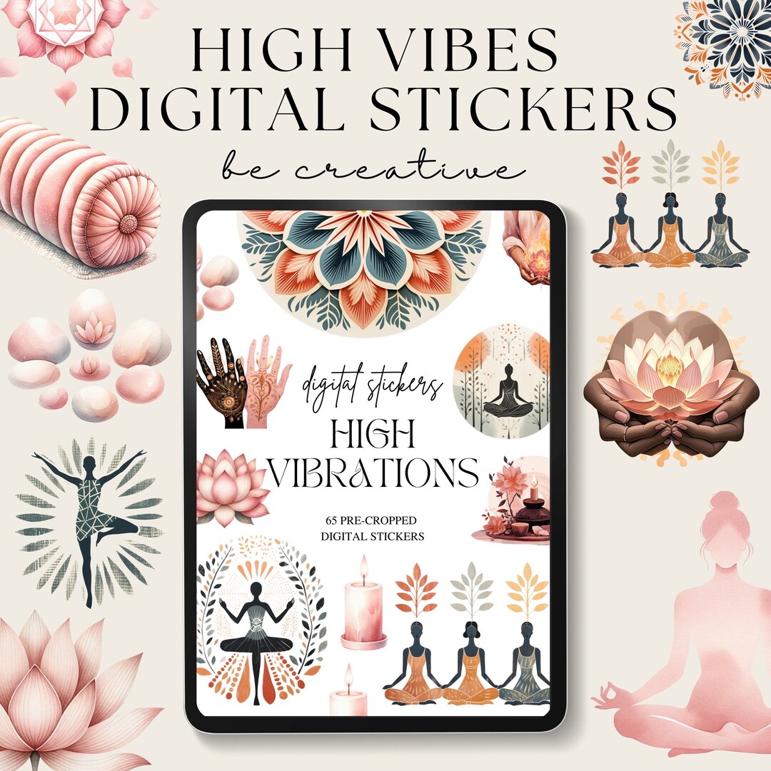 High Vibes Digital Planner Stickers | Digital Sticker Book | Goodnotes ...
