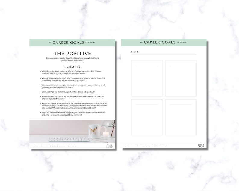 Career Goals Journal, Career Planner, Canva Career Plan Template ...