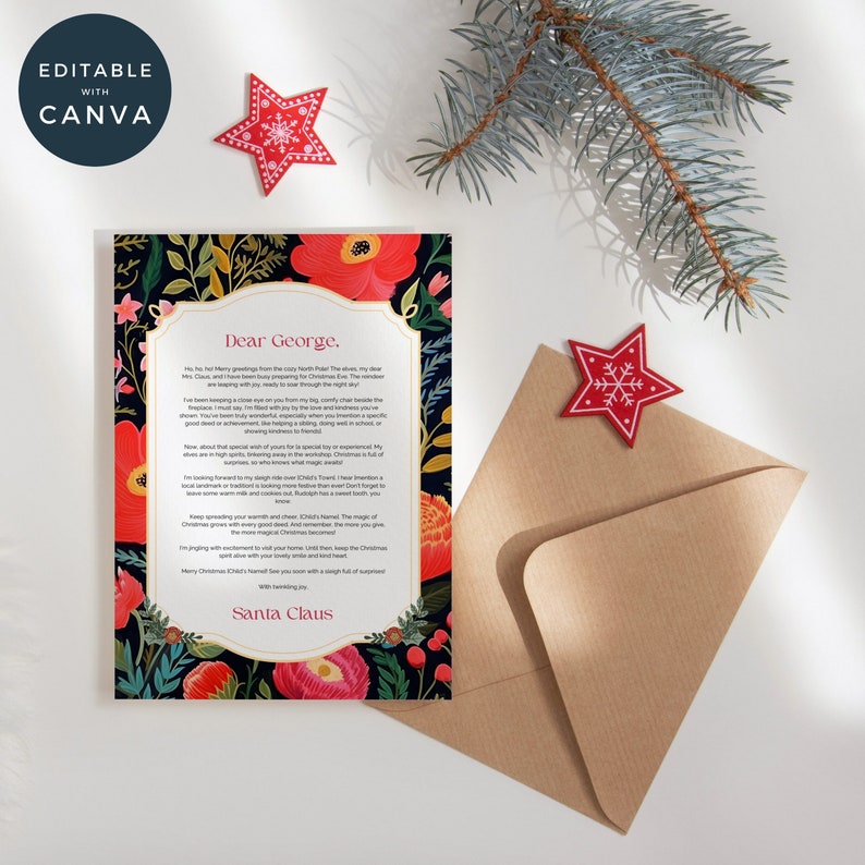 Christmas Letter From Santa Printable, Custom Santa Claus Letter ...