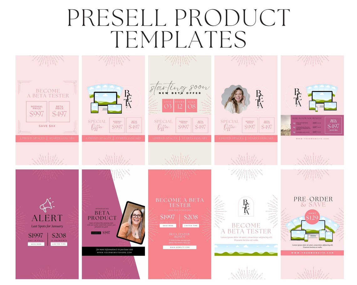 Presell Product Promo Templates Digital Product Canva Reels - Etsy