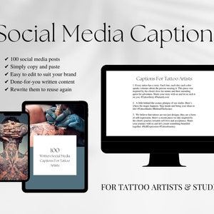 Tattoo Artist Written Social Media Captions, Tattooist Marketing ...