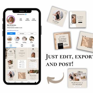 50 Virtual Assistant Instagram Templates, VA Marketing, Virtual ...