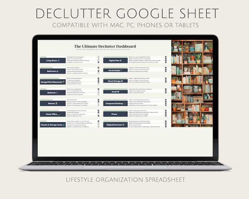 Declutter Google Sheet Template | Housework Tracker | Tidy Homemaker ...