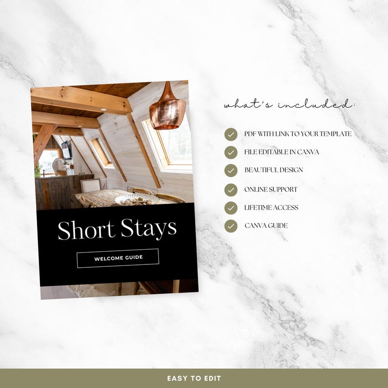 Short Term Stay Guide, Canva Airbnb Printable, Holiday Rental Download ...