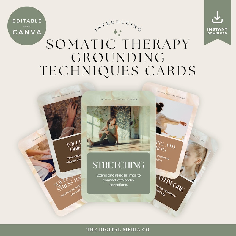 Somatic Therapy Grounding Techniques Cards, Printable Grounding ...