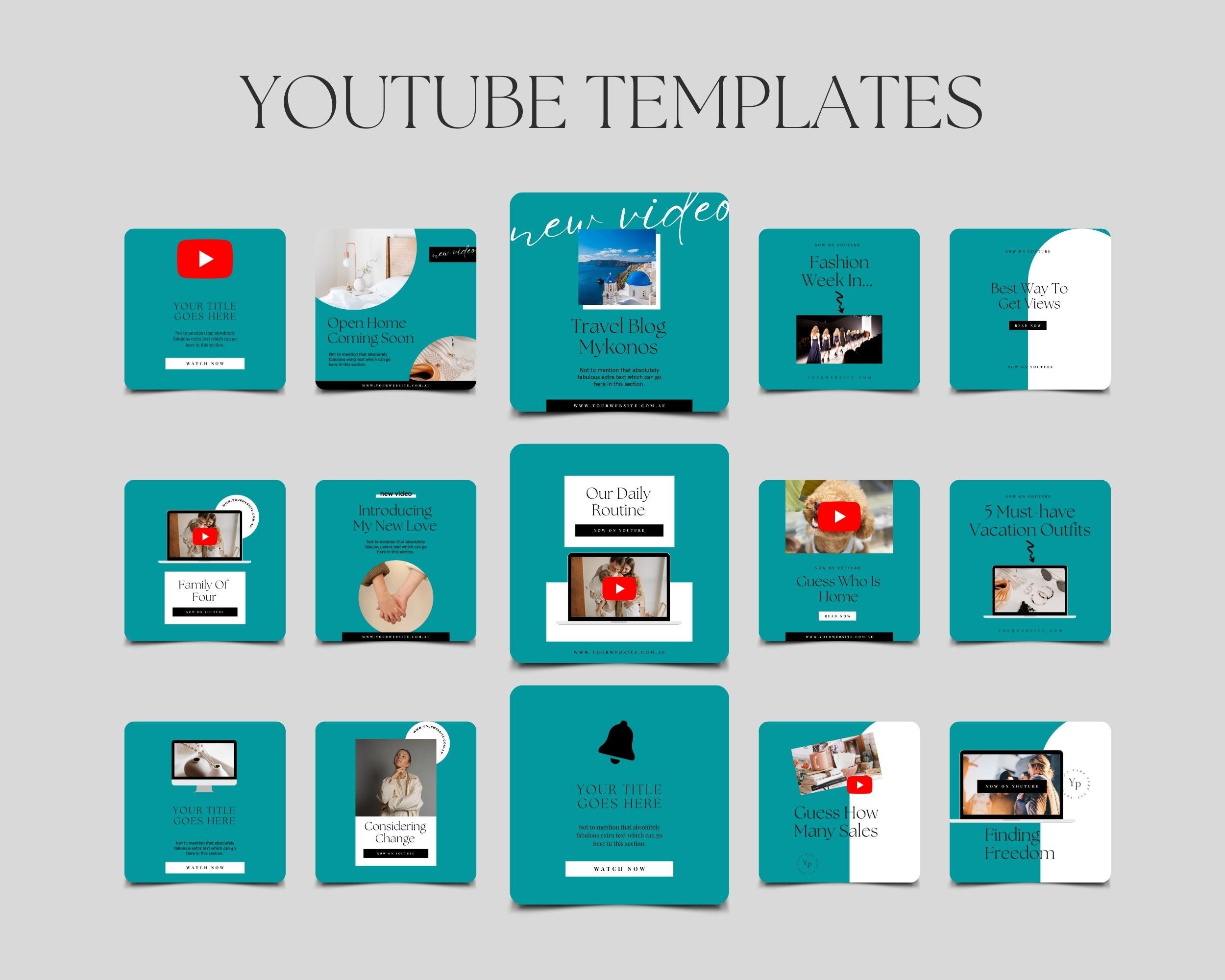 Instagram Templates for Youtube Canva Vlog Branding - Etsy