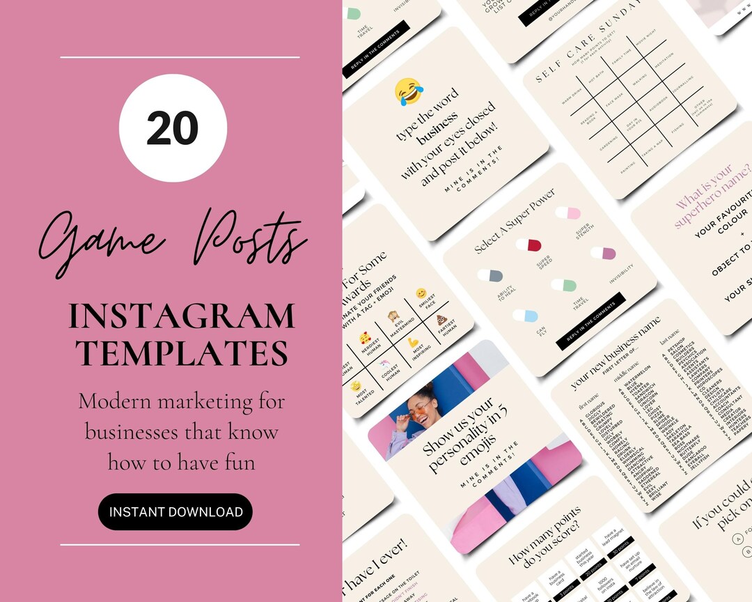 20 Viral Game Instagram Posts, Social Media Challenge Templates ...