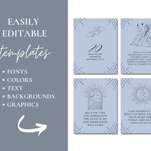 Affirmation Cards Template Canva, Affirmation Station, Printable ...