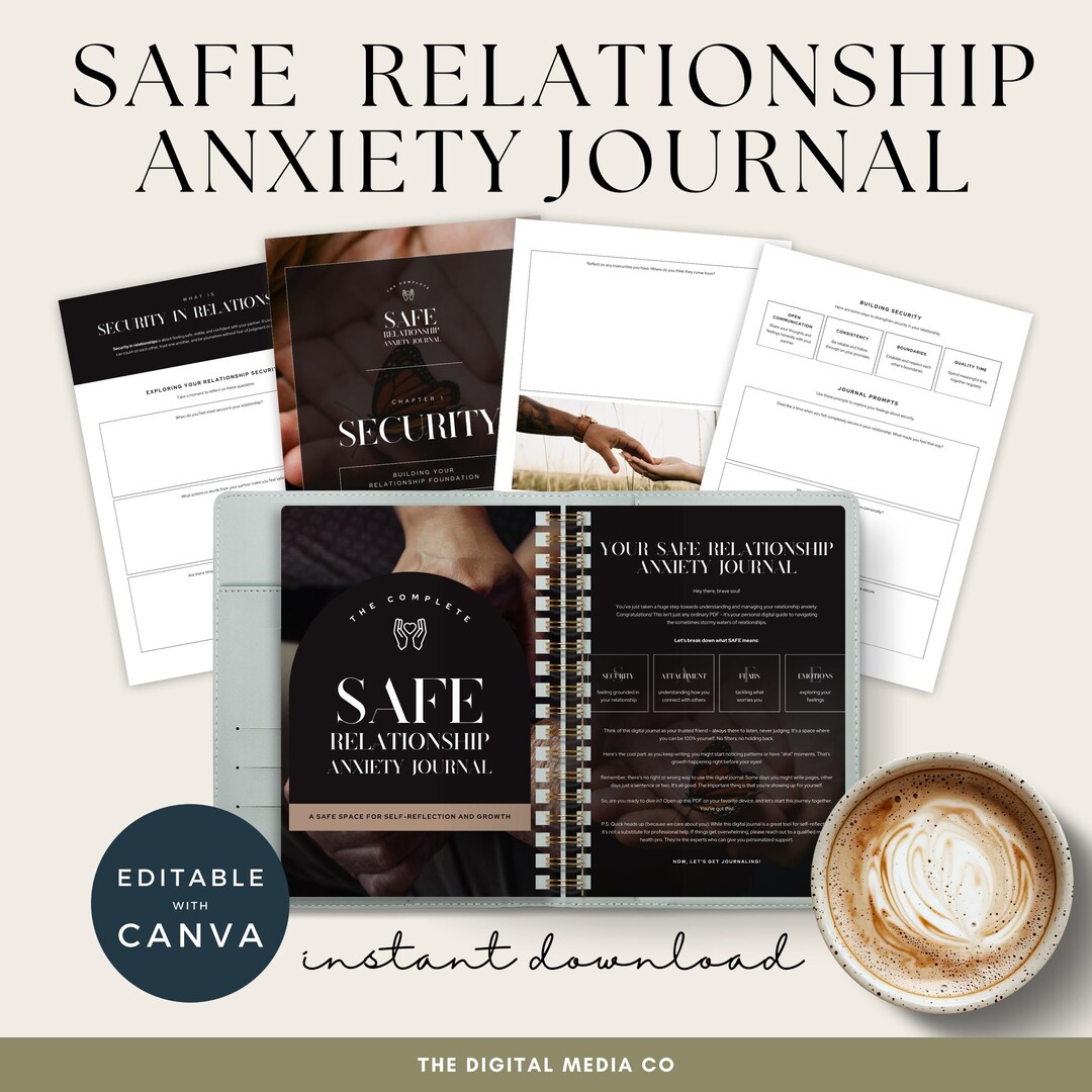 Safe Relationship Anxiety Journal | 23-page Printable Mental Health ...