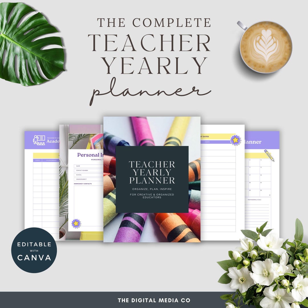 Teacher Yearly Planner Printable - Etsy