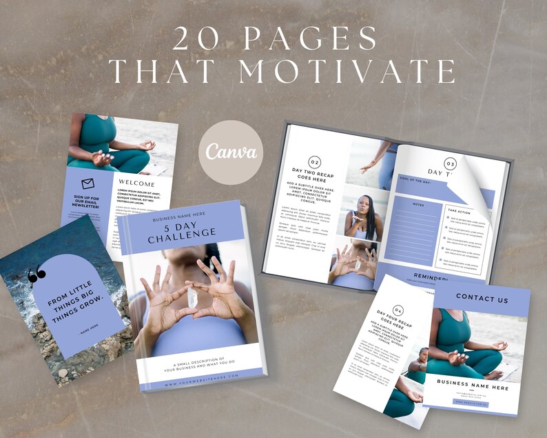 Workbook Template INSTANT DOWNLOAD Canva Template Challenge - Etsy