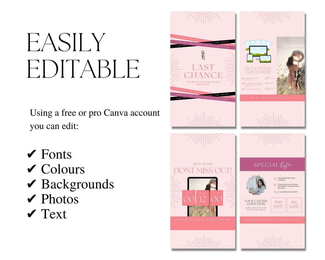 Presell Product Promo Templates Digital Product Canva Reels - Etsy