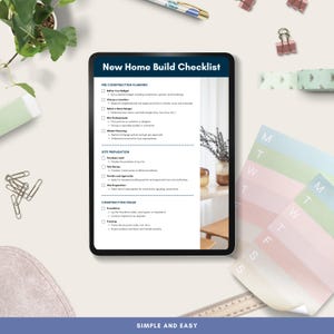 New Home Build Checklist, Printable for House Renovation, Digital ...