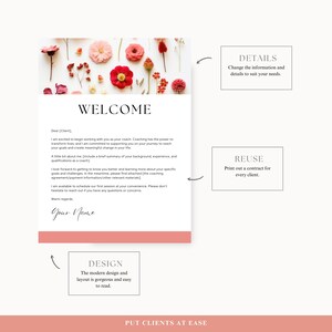 Coaching Client Welcome Letter, Done for You Email, Life Coach ...