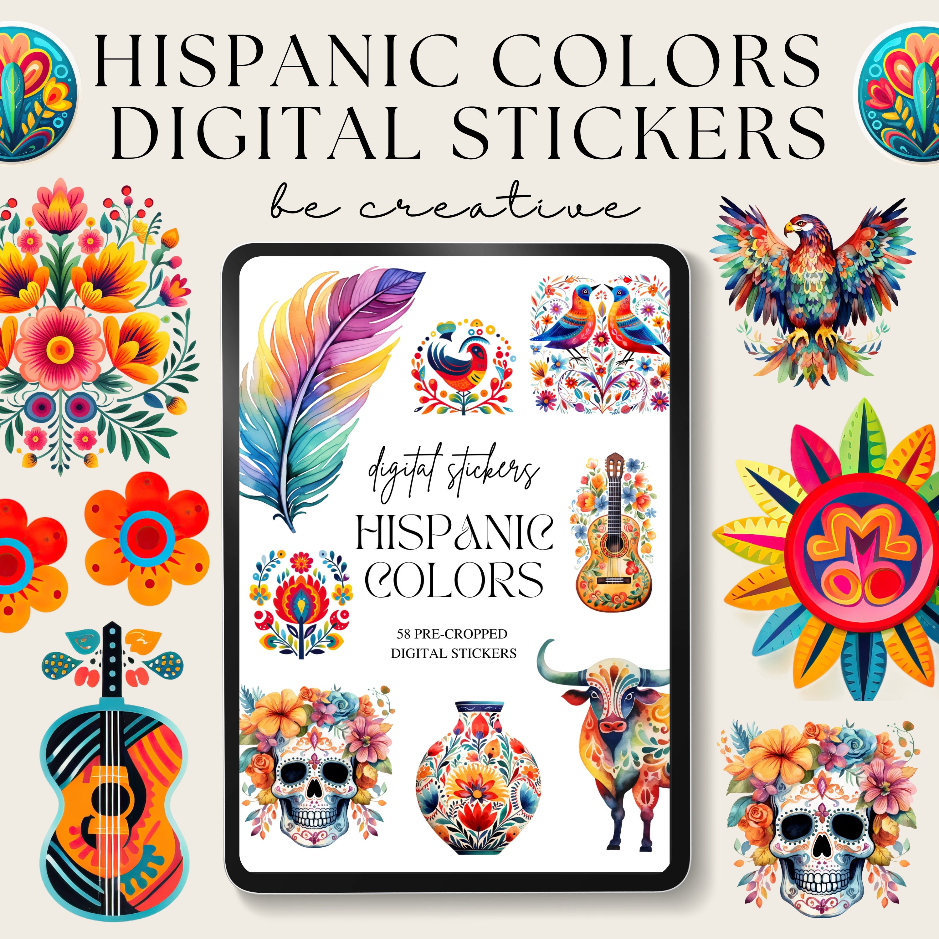 Hispanic Digital Planner Stickers Digital Sticker Set Goodnotes ...