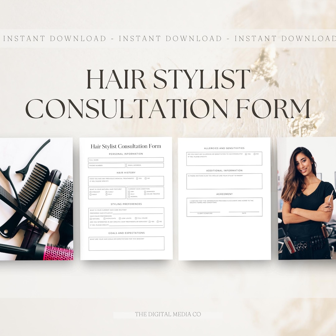 Hair Stylist Consultation Form, Client Intake Template, Salon ...