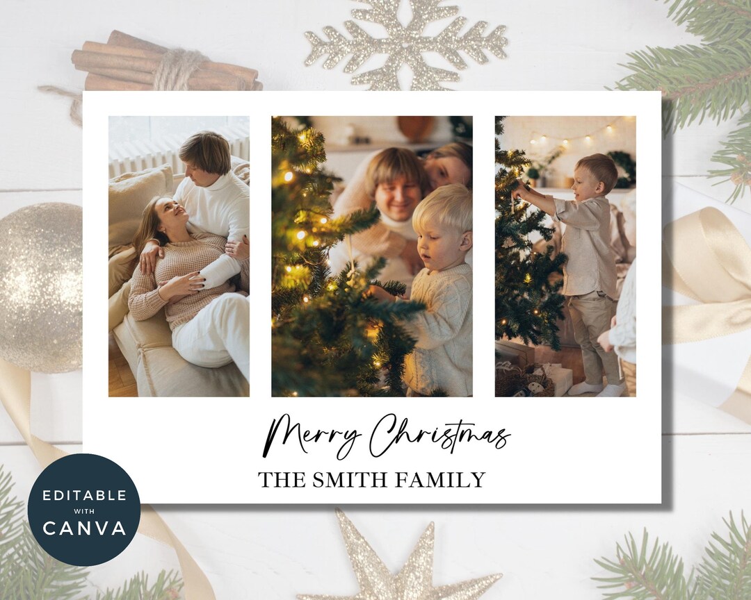 Bundle Photo Holiday Card Templates, Modern Photo Christmas Cards ...