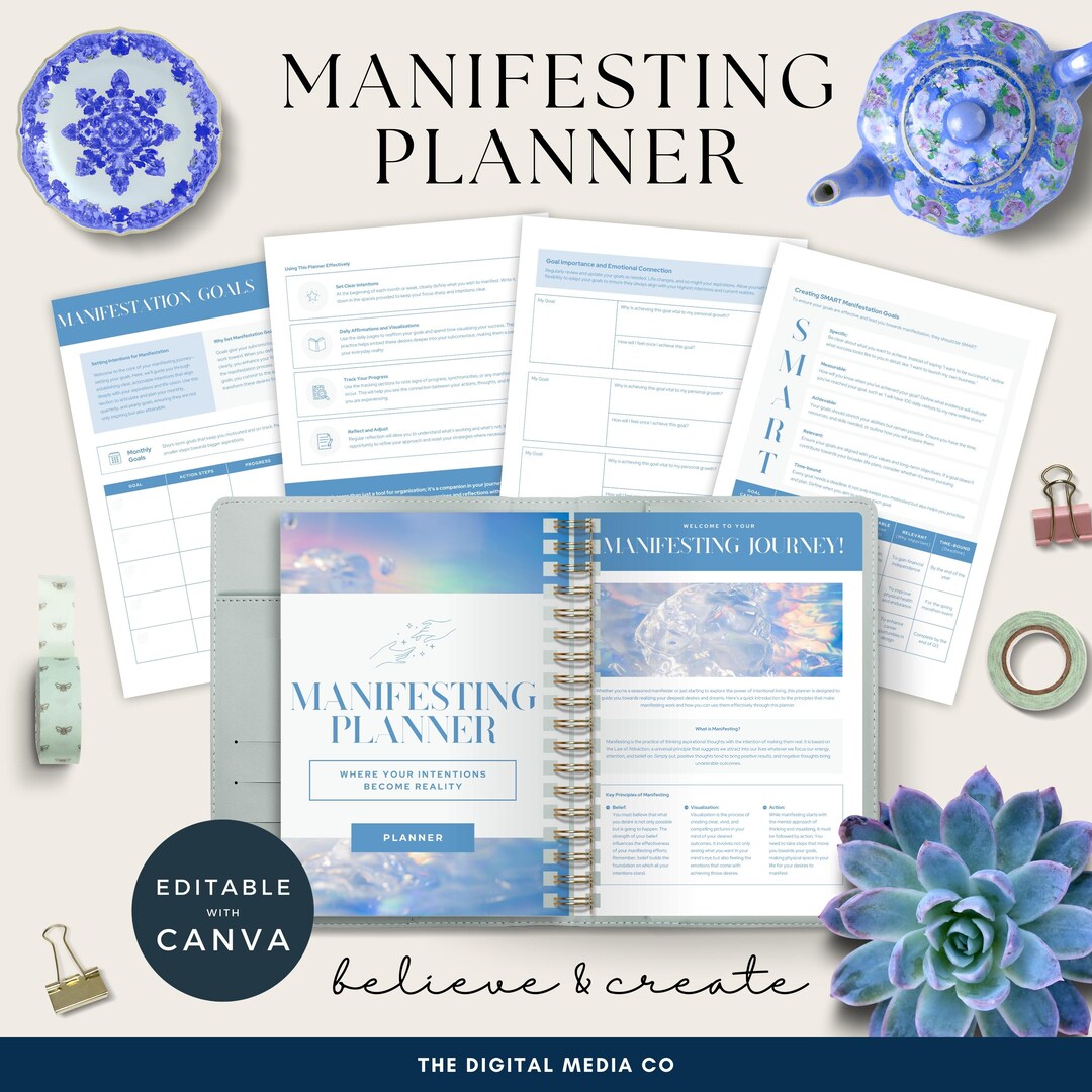Manifesting Planner Printable, Law of Attraction Journal, Goal Setting ...