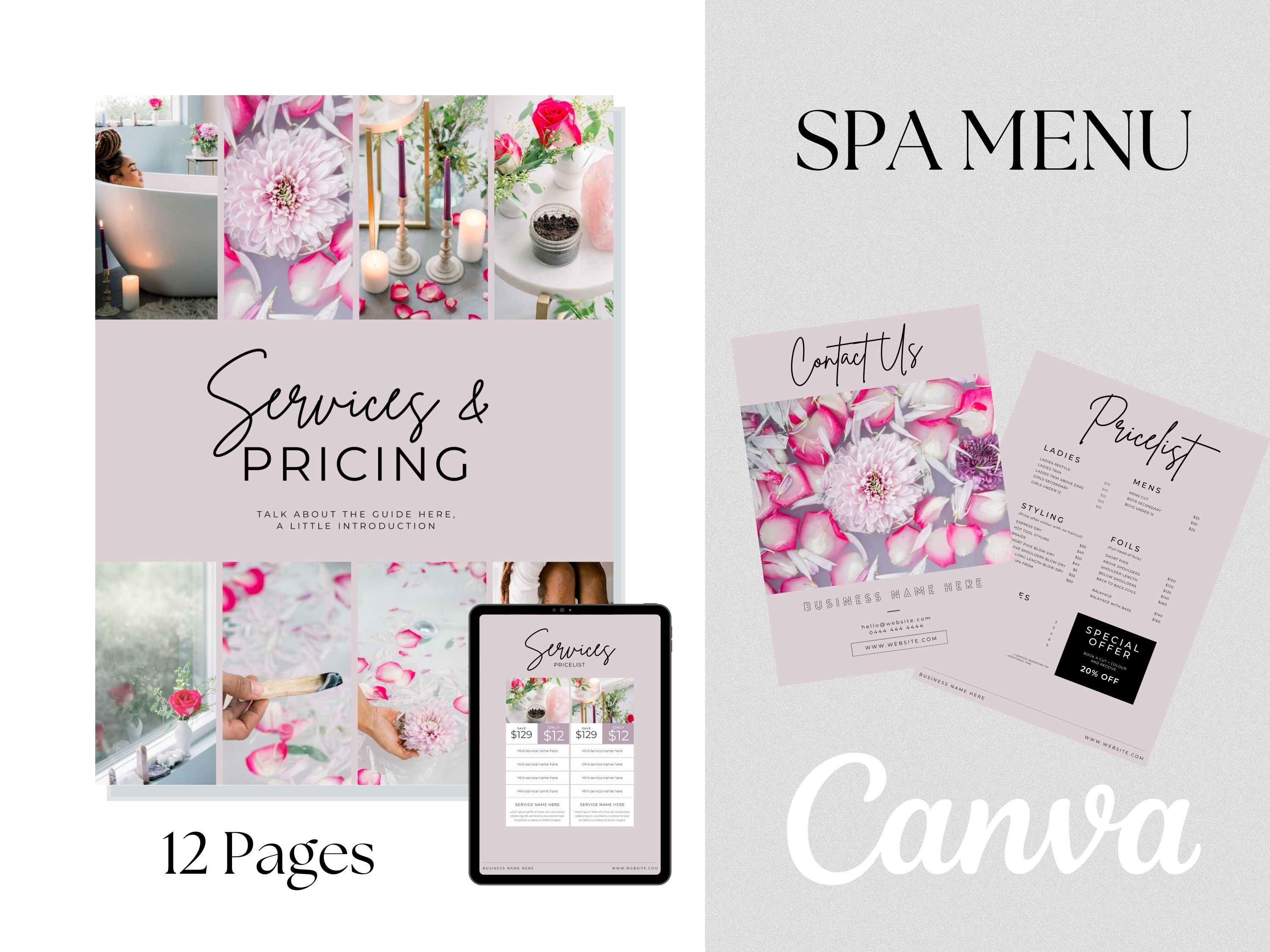 Minimalistic Price List Template Canva Editable Price Sheet - Etsy