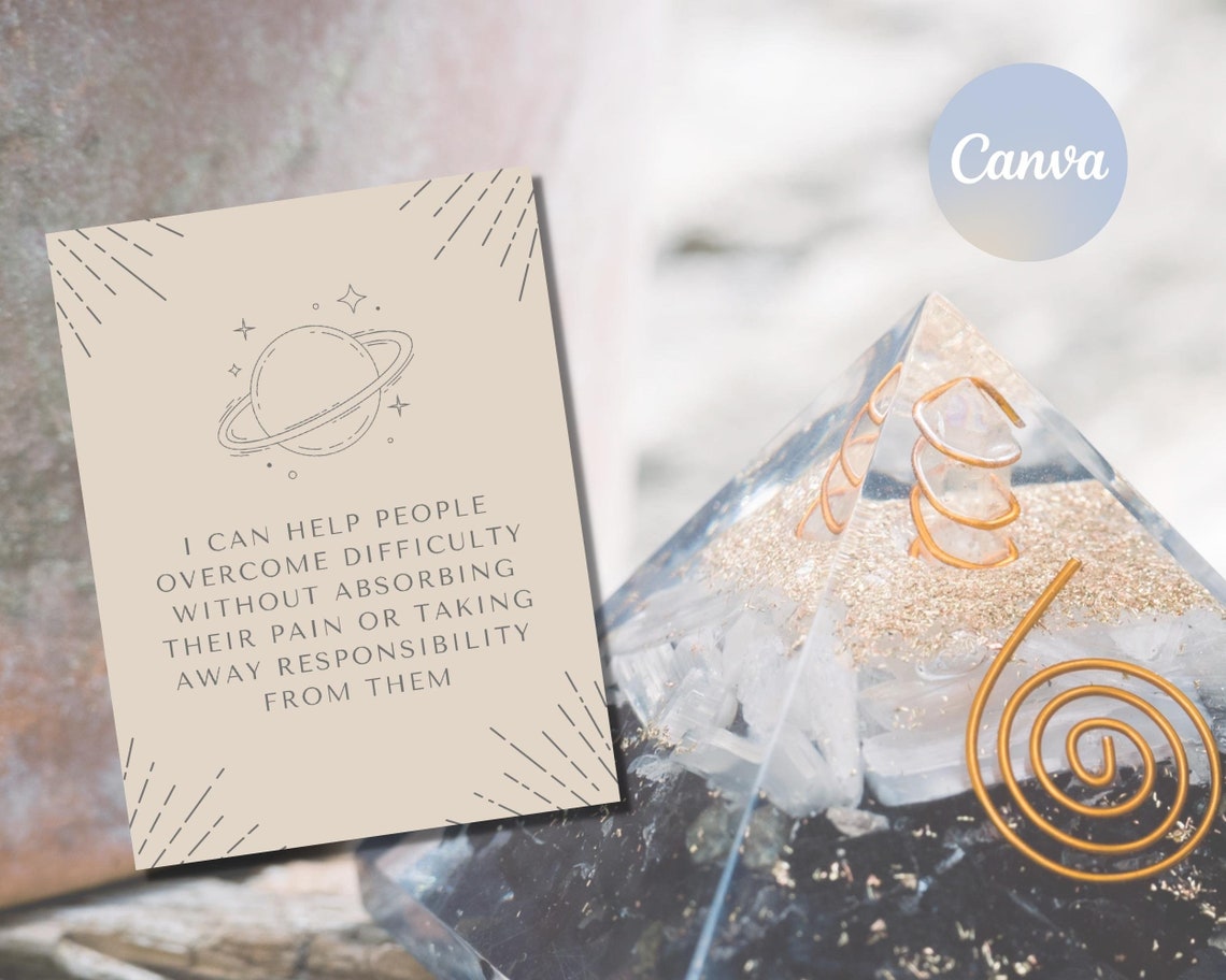 Affirmation Cards Template Canva Boundaries Affirmation - Etsy