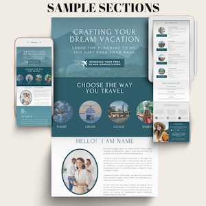 Travel Agent Canva Template, Canva Website Template, Canva Tourism Page ...