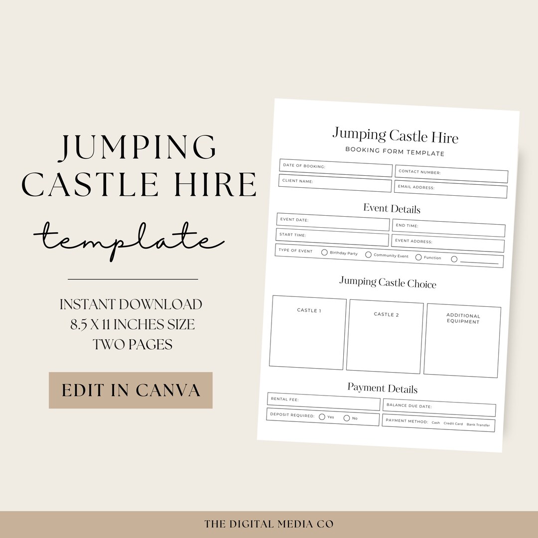 Bouncy Castle Hire Template, Amusement Park Template, Fun Zone Document ...