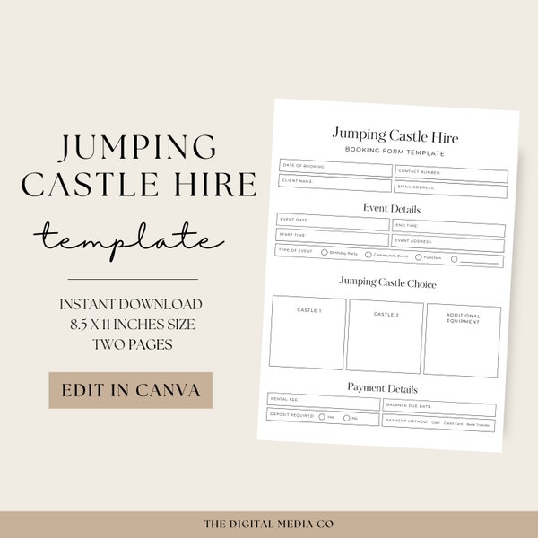 Jumping Castle Rental Flyer - Etsy